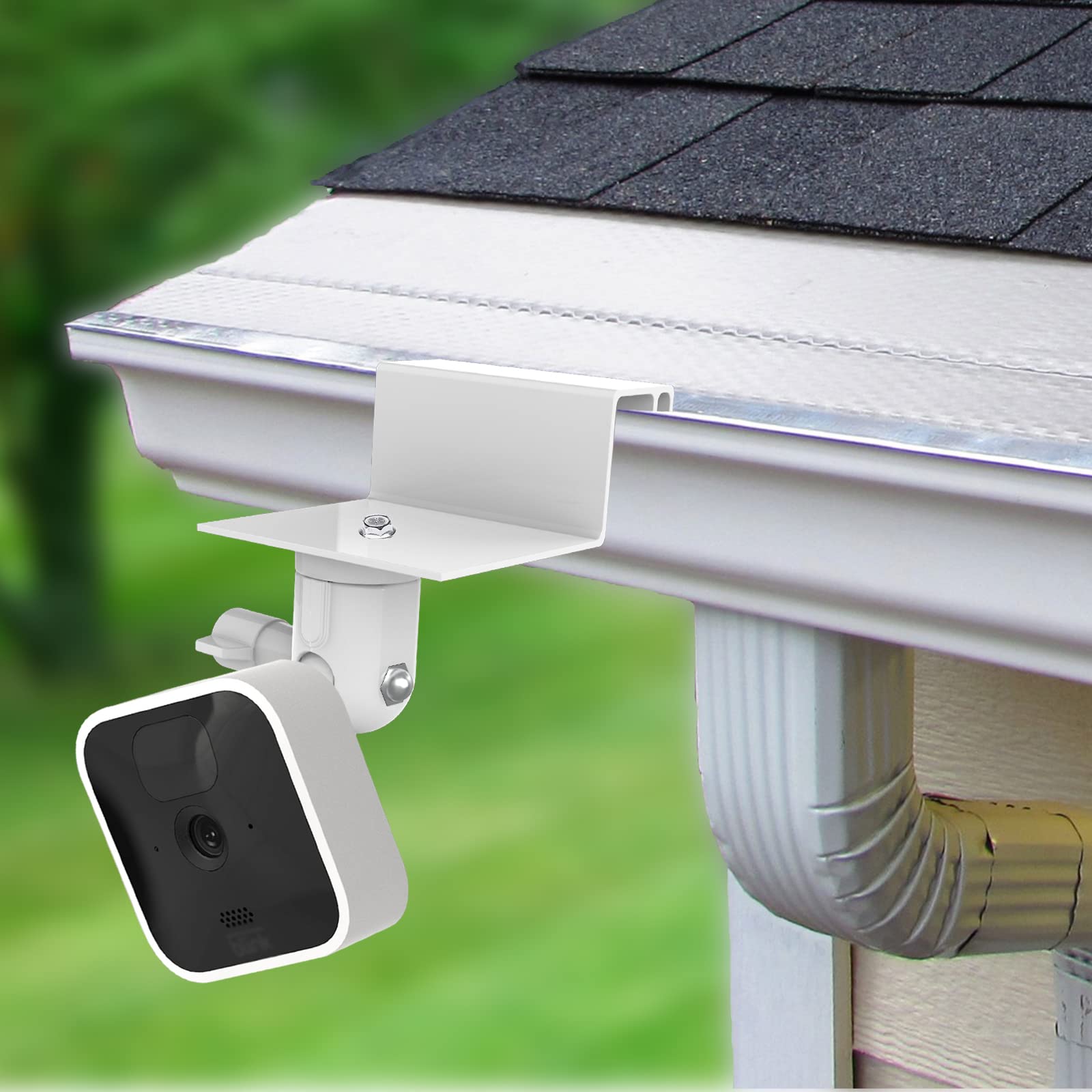 Shyueda Weatherproof Gutter Mount Compatible with Blink xt/xt2/Outdoor/Eufycam 2/E/2C/Pro/Arlo Pro/2/3/4/HD/Ultra/Ultra 2/Essential-White(1-Pack)