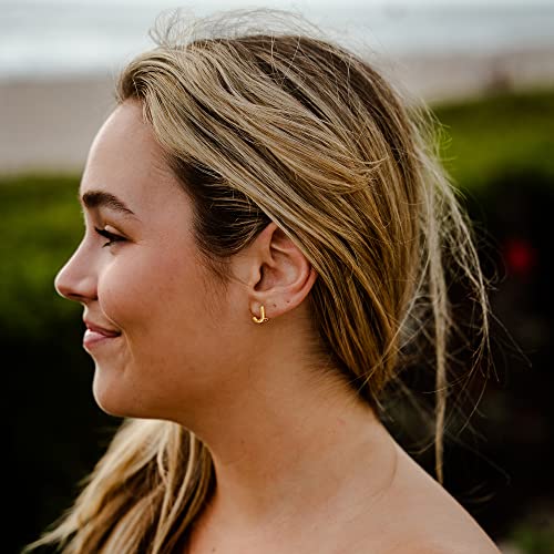Initial Stud Earrings for Women - J Stud Earrings for Women Trendy - Gold Plated Dainty Letter Earrings Hypoallergenic Rose Gold Earrings