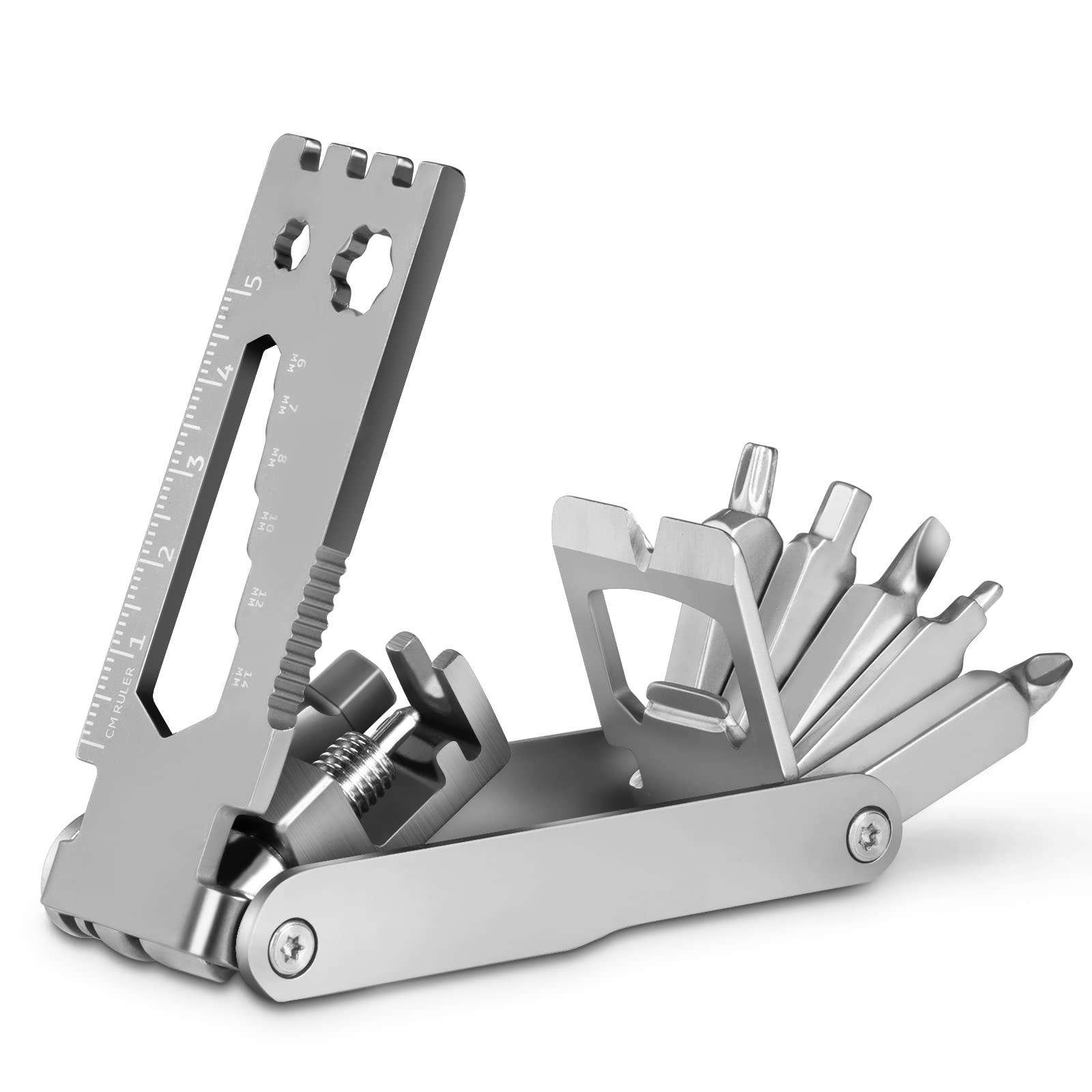 MOKWHEEL Bike Multi Tool,16 in 1 Cycling Multitool Kit for Repairing Road and Mountain Bikes. Slim Profile with Chain Breaker, Includes Slim Bag, Cyclist Gift