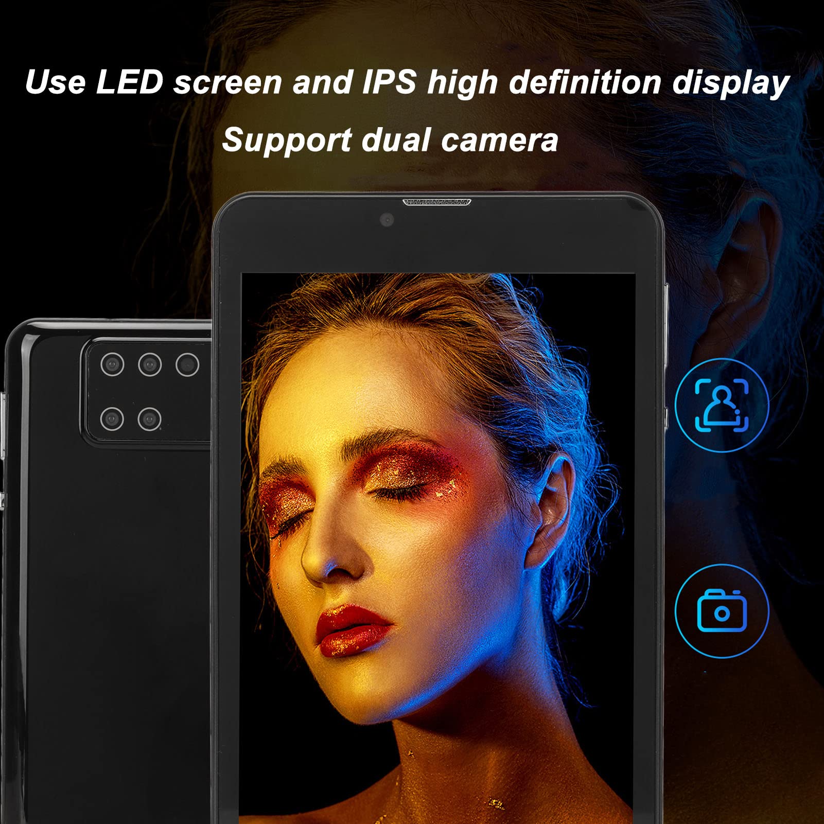 Tablet PC, Kids Tablet with Brightness 5GWIFI Dual Band US Plug 100240V Life Battery ABS LCD for Gift (US Plug)