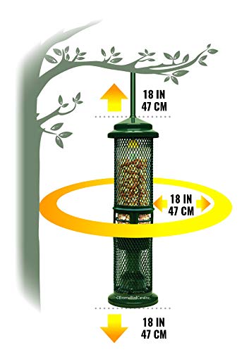 Squirrel Buster Nut Feeder Squirrel-Proof Bird Feeder for Nuts and Fruit, Two Meshes
