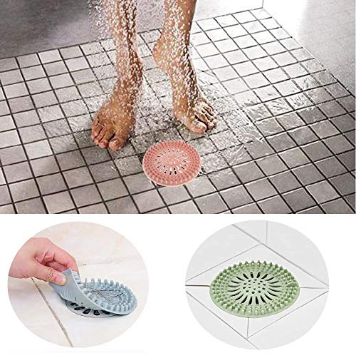 Sink Drain Strainer Durable Silicone Suckers for Bathroom and Kitchen,Sink Filter Sewer.Hair/vegetable scraps/garbage filters,Hair Stopper Shower Drain Filter,Easy to install and clean(5PCS)