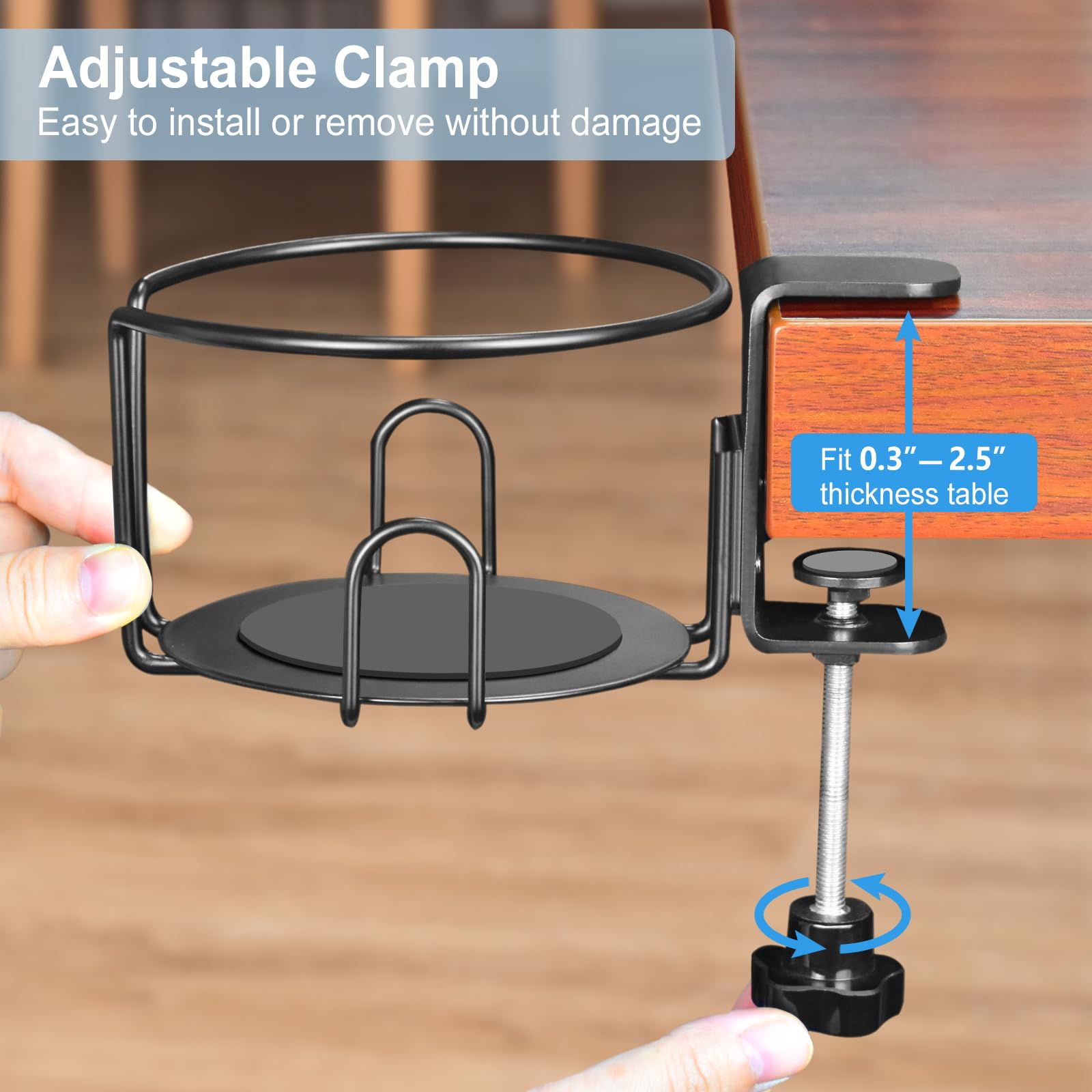 Hayder Anti-Spill Cup Holder for Desk, Tall Drink Coaster Holder with Anti-Slip Mat Non-Tipping Mug Cup Holder Table Plastic Cup Holder for Office Home Bed Boat