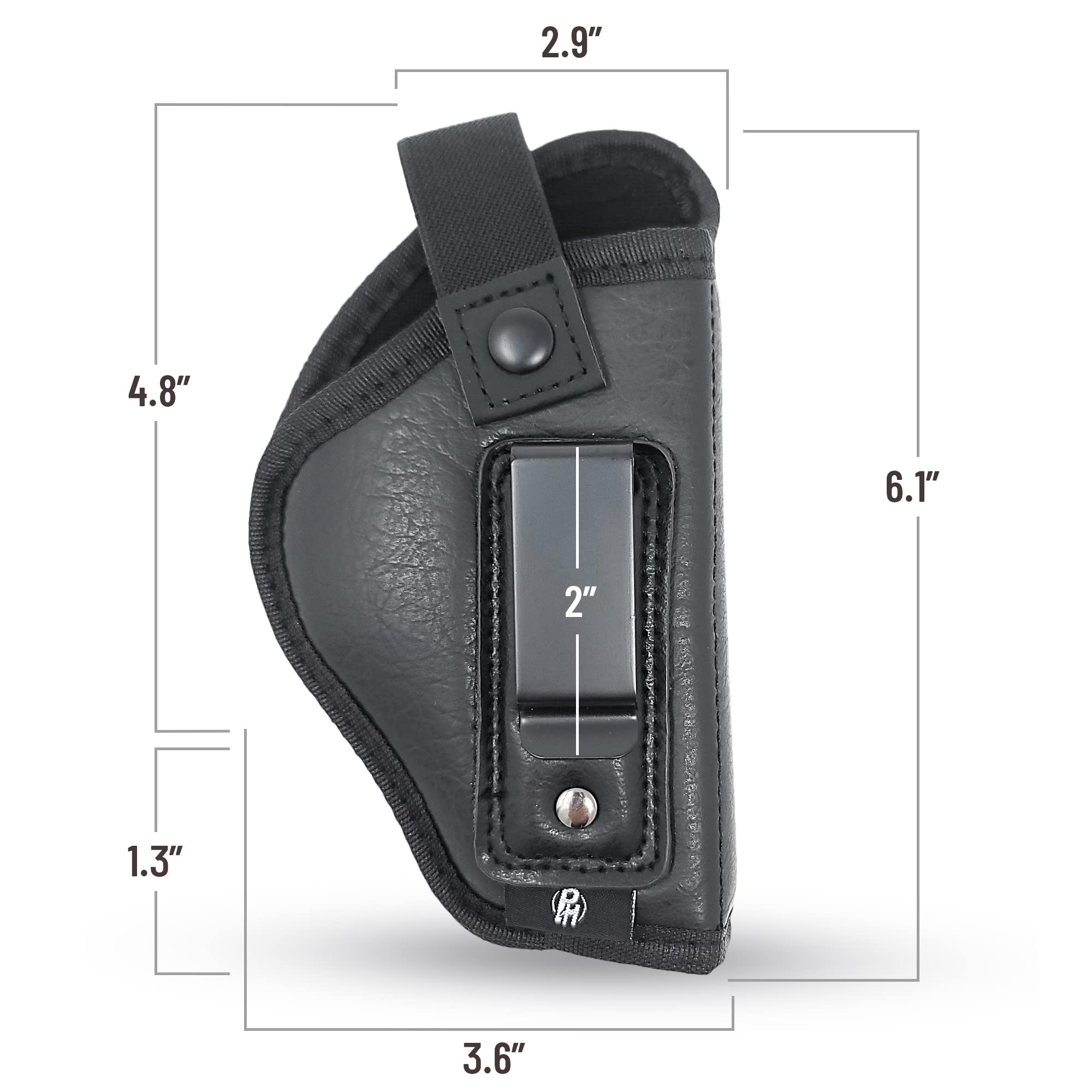 IWB Gun Holster by PH - Concealed Carry Soft Material - Soft Interior - Fit M&P Shield 9mm.40.45 Auto/Glock 19 26 27 29 30 33 42 43 / Rug LC9, LC380 - Taurus Slim, PT111 G2 - Springfield XDs Hellcat