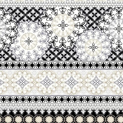 Texco Inc Rayon Jersey Knit 4 Way Stretch/Medallion/Mosaic Pattern/Maternity, Apparel, DIY Printed Fabric, Heather Grey Neutral 10 Yards