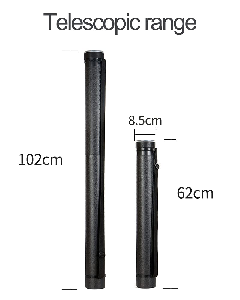 Huntingdoor Archery Arrow Tubes Telescopic Arrow Holder Back Quiver Arrow Case Carrier Adjustable Shoulder Strap Belt with Arrows Rack and 2 EVA Foam Separator
