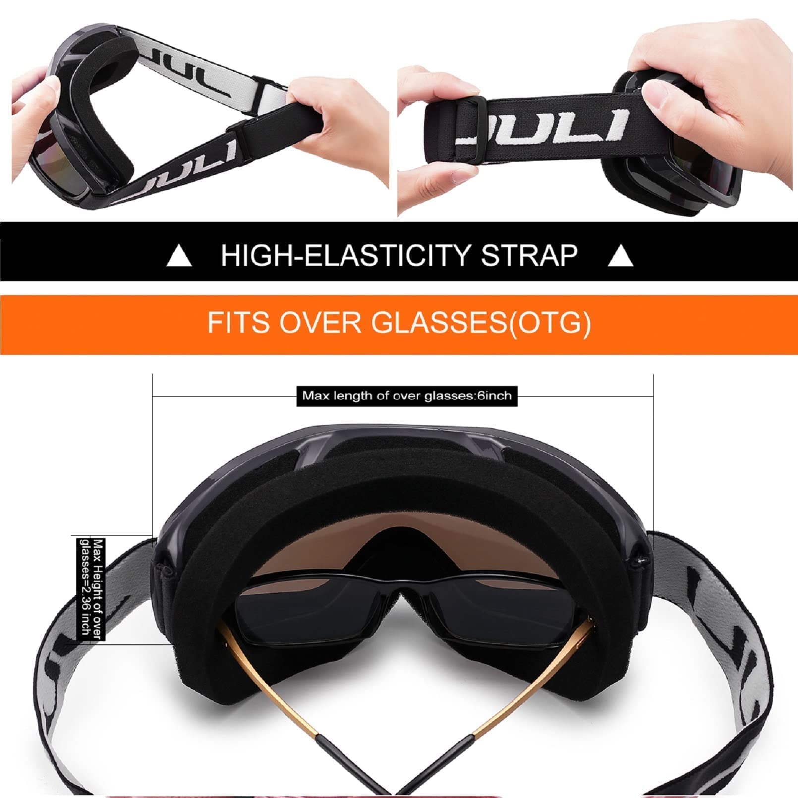 JULI Eyewear MAXJULI Ski Goggles,Snow Snowboard Goggles for Men Women Kids Snowmobile Skiing Skating