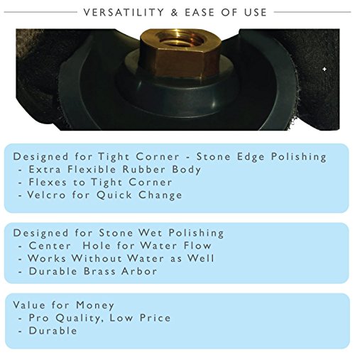 Stadea RBP101P Rubber Backing Pad Extra Flexible Backer Pad for Edges, Tight Corner Polishing - Arbor 5/8" 11