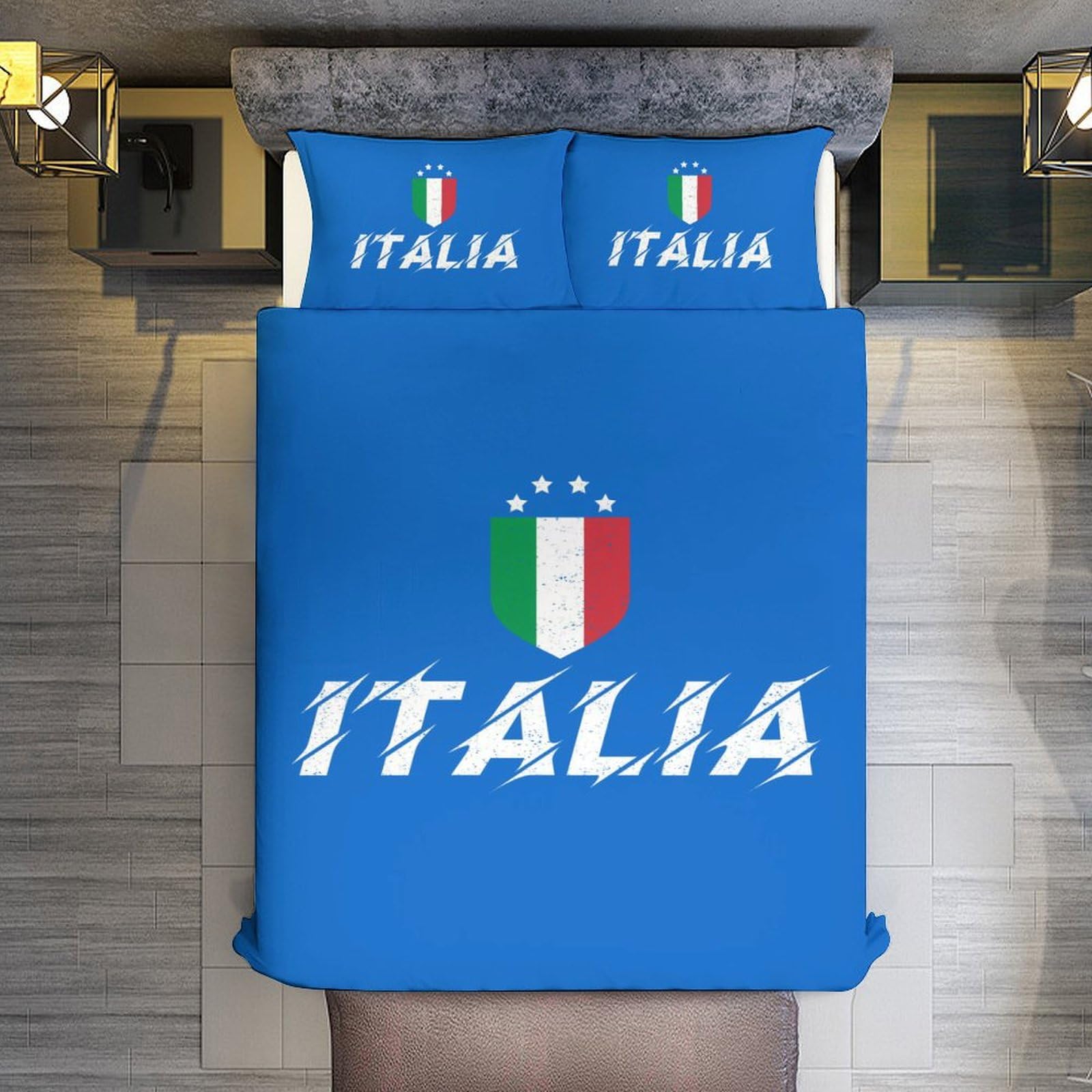 Wvutklf Italian Flag National Bedding Comforter Sets Lightweight Ultra Soft Comforter Bedding Set 3 Pieces (1 Duvet Cover, 2 Pillowcases) with Zipper Closure
