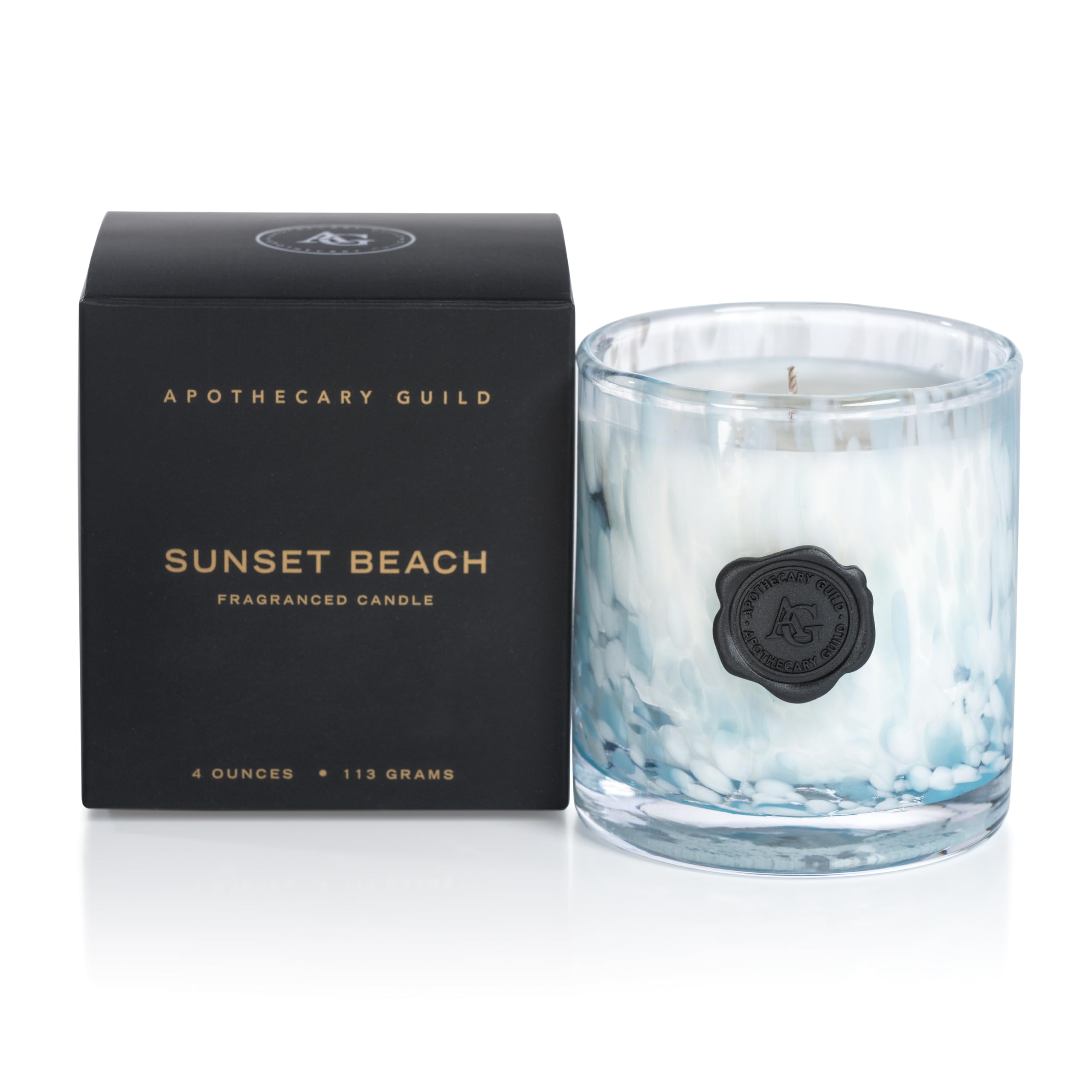 Zodax Apothecary Guild Opal Glass Mini Candle Jar in Gift Box – 4 oz (Black Fig Vetiver)