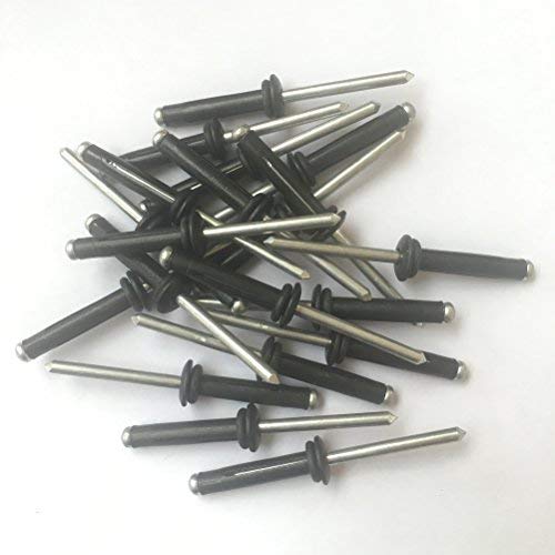 Huouo 20 Pcs 3/16" Tri-Grip Rivet with 20 O Rings, All Aluminum Long Grip Tri Bulb for Deep Water Installing Kayak, Canoe and Boat