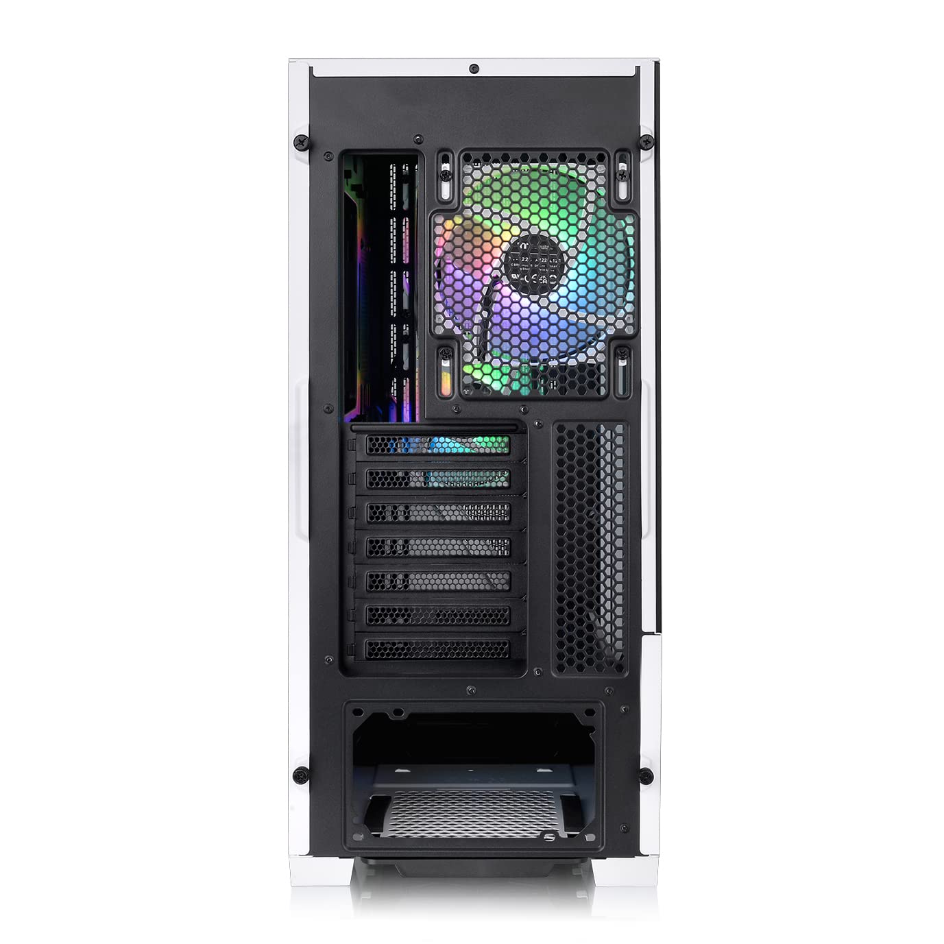 Thermaltake Divider 370 TG ARGB Motherboard Sync E-ATX Mid Tower Computer Case with 3x120mm ARGB Fan Pre-Installed, Tempered Glass Side Panel, Ventilated Front Mesh Panel, CA-1S4-00M6WN-00, White