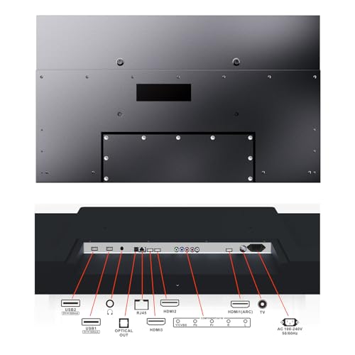 SYLVOX 55” Outdoor TV with 60W Waterproof Soundbar & Wall Mount, 4K Weatherproof TV, IP55 Waterproof TV & IP65 Bluetooth Speaker, 1000nits Brightness for Partial Sun Areas