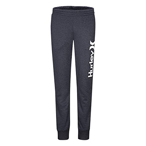 Hurley Boys' Little Fleece Jogger Pants, Black Heather/Solar, 6
