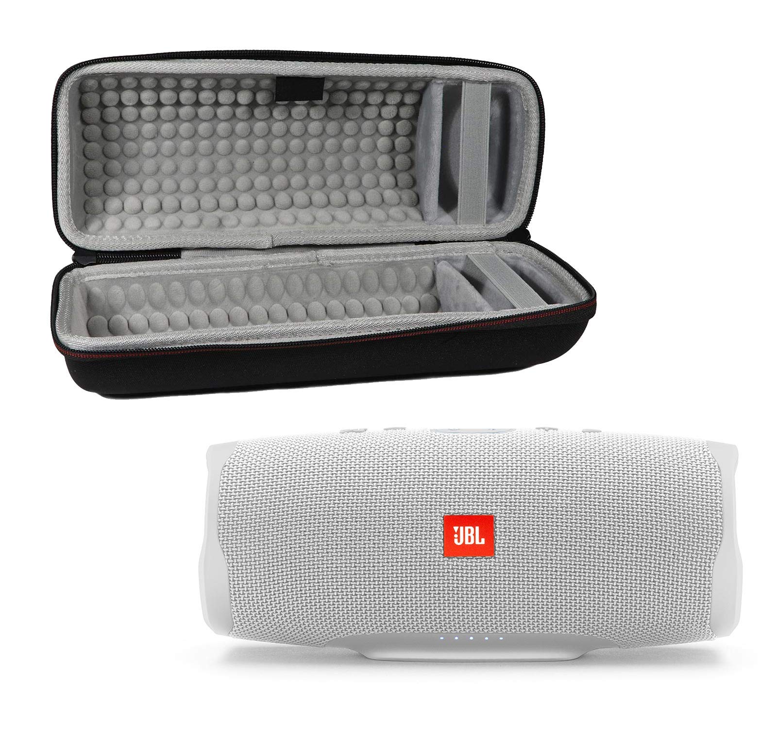JBL Charge 4 Waterproof Wireless Bluetooth Speaker Bundle with Portable Hard Case - Gray
