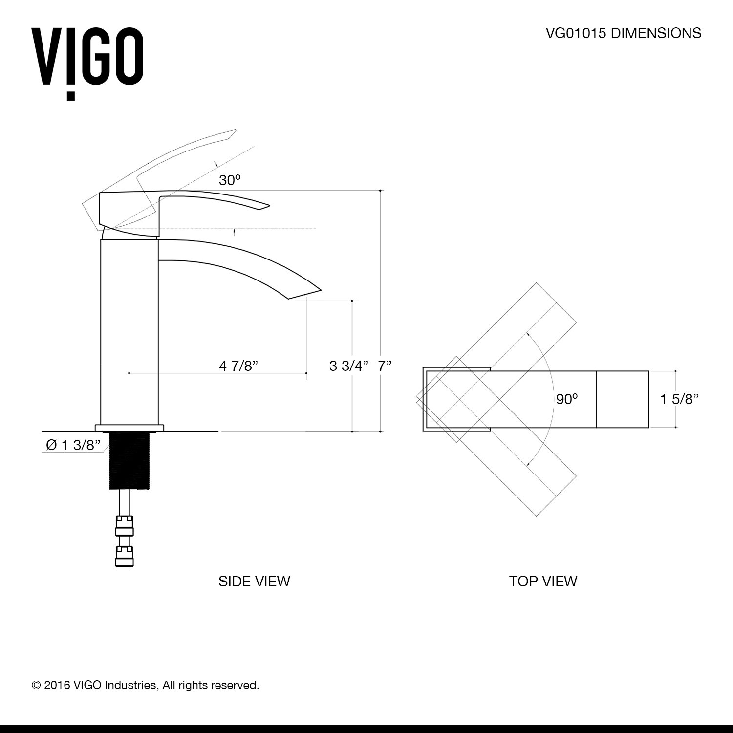 VIGO Satro 7 inch H Single Hole Single Handle Single Hole Bathroom Faucet in Chrome - Bathroom Sink Faucet VG01015CH