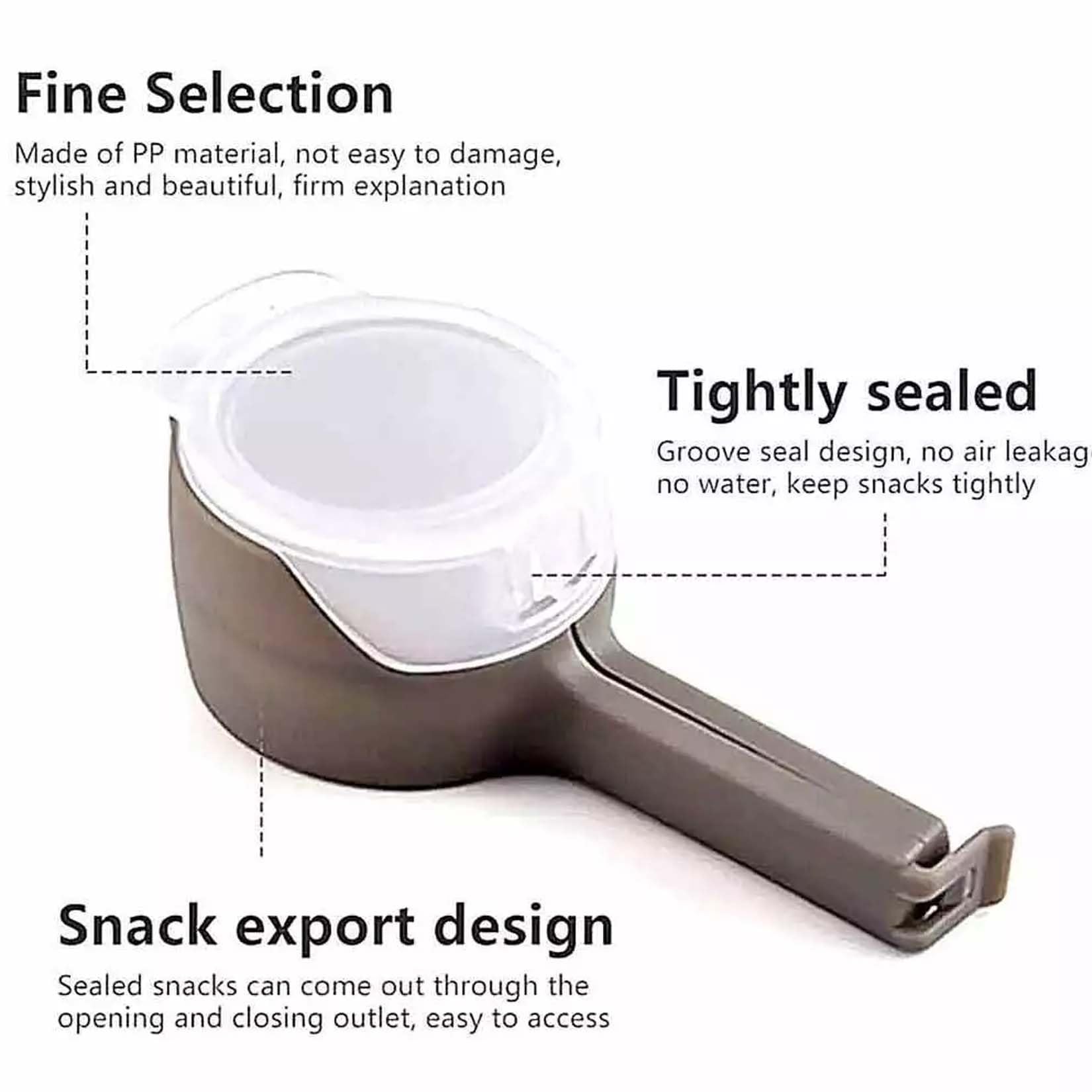 Znsjilo Bag Clips with Pour Spout, Snack Clips That Pour, Seal and Pour Bag Clip, Food Storage Sealing Clips with Pour Spouts, Reusable Snack Clips Pour for Kitchen (6Pcs A)