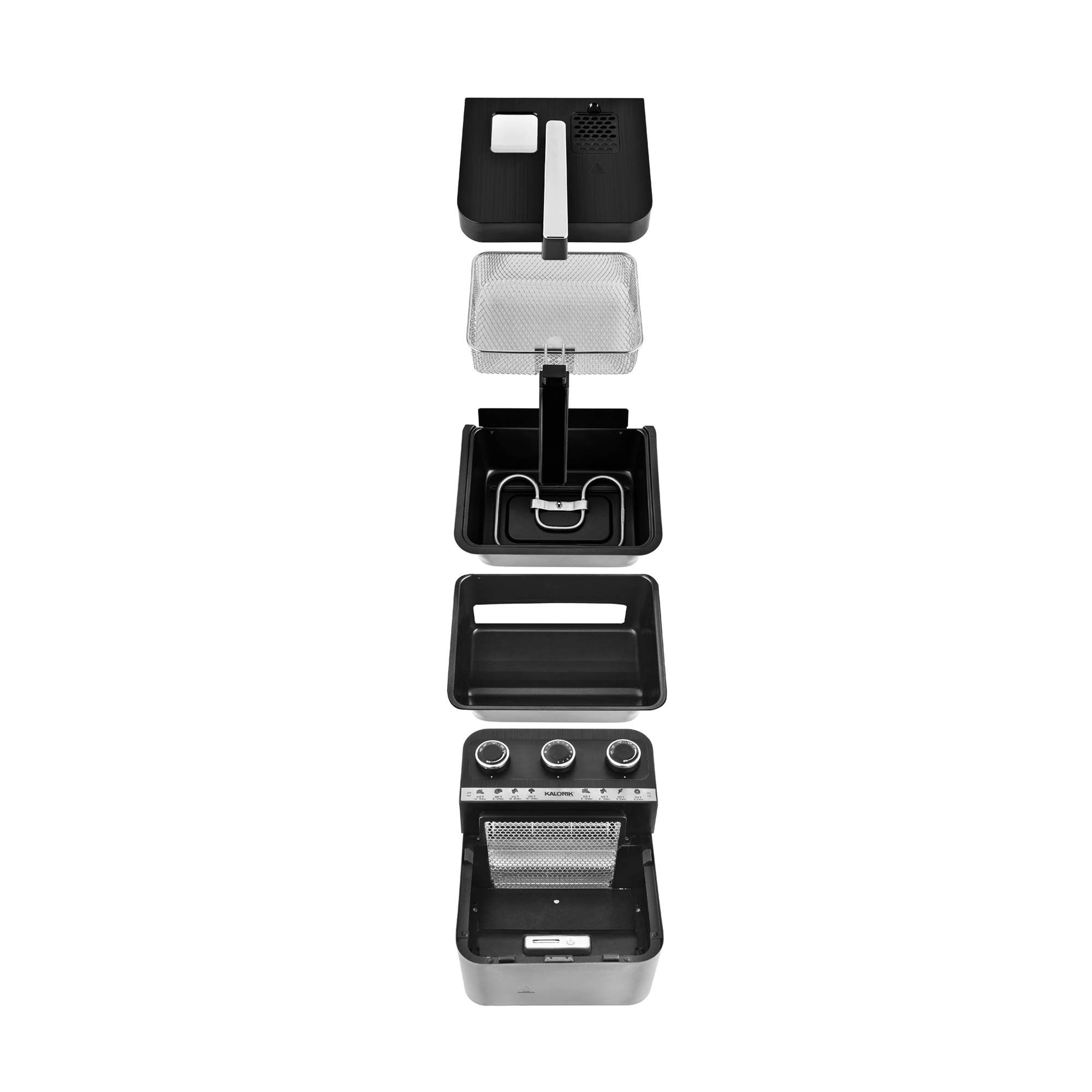 Kalorik 2-in-1 Air Fryer and Deep Fryer, Black