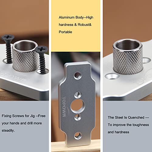 TOPOWN Aluminum Dowel Jig Kit Floating Shelf Bracket Jig 1/2" Dowel Jig Dowel Jig Self Centering Jig for Floating Shelf Dowel Jig for Straight Hole Centering Drill Jig Doweling Jig(Drill Not Included)