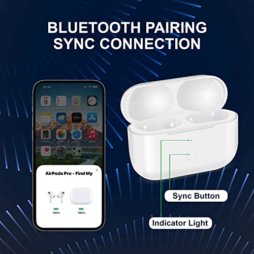 Upgraded Replacement Wireless Charging Case Compatible with Airpods Pro 1/2,Upgraded Airpods Pro Charger Case with Bluetooth Pairing Sync Button,Built in 660mAh Battery,No Earbuds