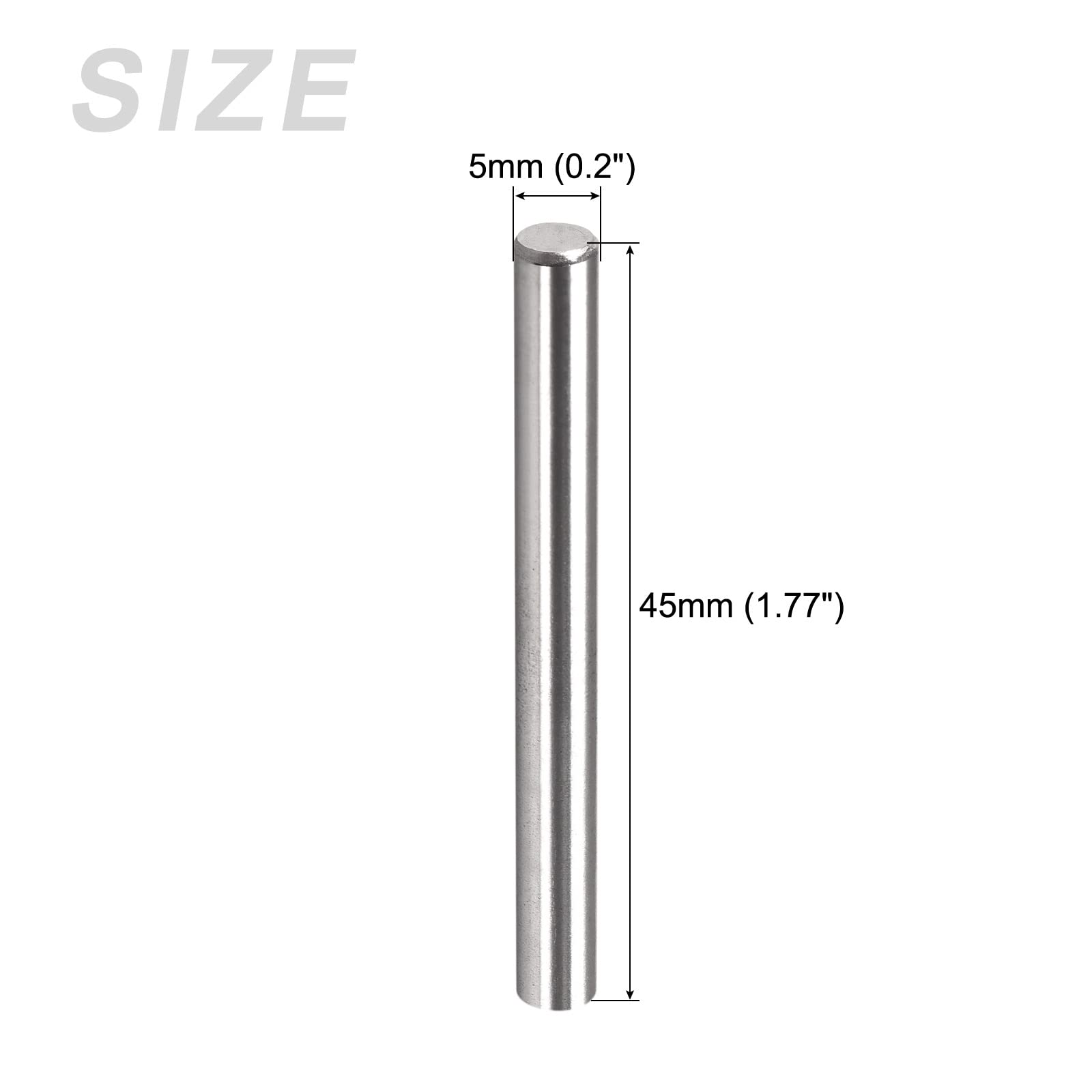 METALLIXITY Dowel Pin (5x45mm) 25Pcs, 304 Stainless Steel Shelf Support Pegs Pin Fastener Elements - for Metal Devices, Furniture Installation, Industrial, DIY
