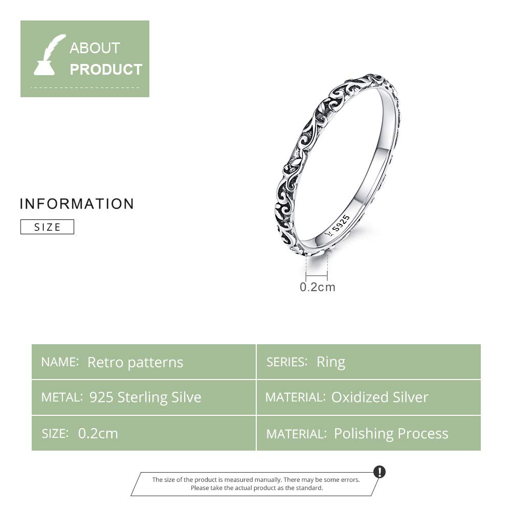 Lorrifal 925 Sterling Silver Handmade Fashion Retro Women's Plain Thin Ring Promise Love for Her | 2mm Width Comfort Fit Multi Size 7