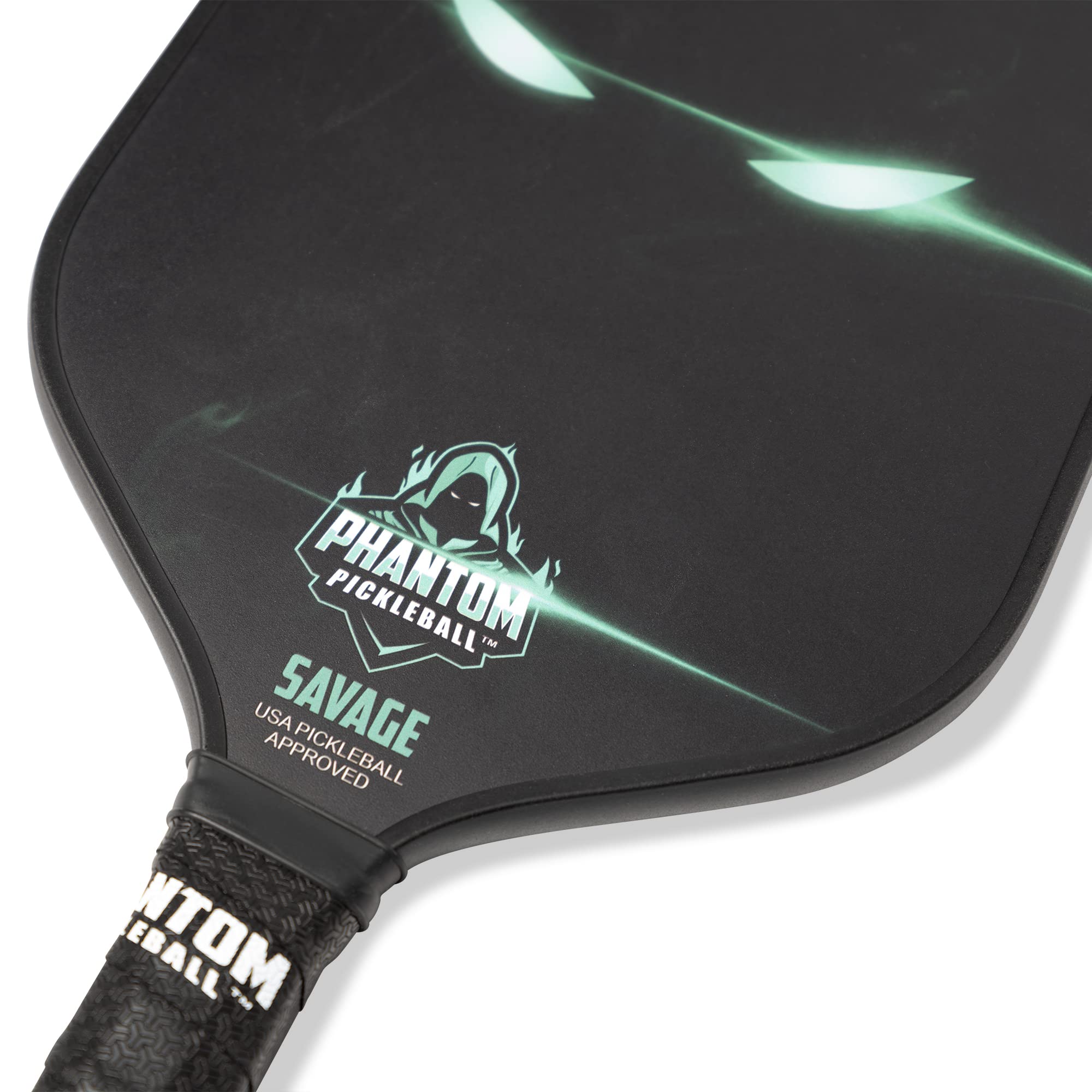 Phantom SAVAGE 13mm Carbon Fiber Wide Body Pickleball Paddles - Max Grit and Spin - USAPA Approved β Pickleball Rackets - Pickle-Ball Equipment with Polypropylene Core β Lightweight (Green)