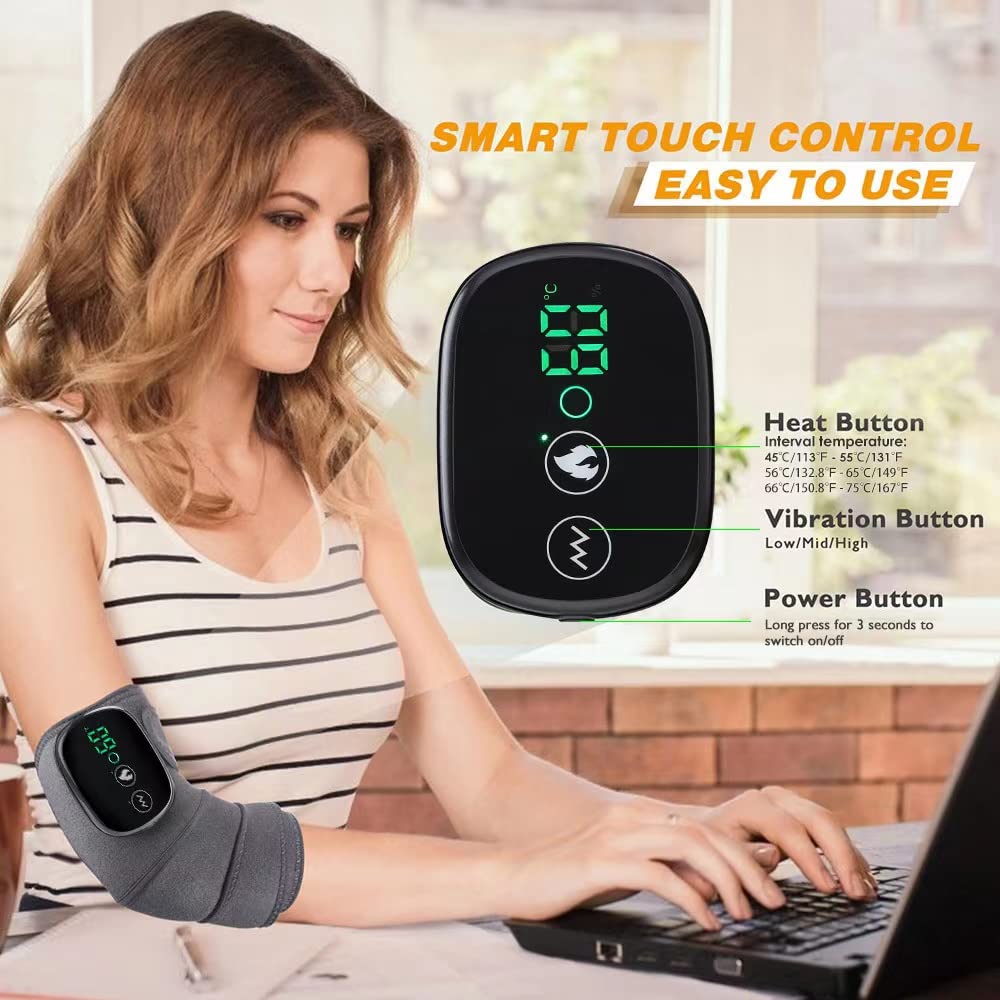 ONIYEA Knee Massager, Heated Knee Braces with Vibration, 3 Modes and 3 Intensities (1)