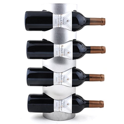 UPKOCH Wall Mounted Wine Racks, Stainless Steel Wine Bottle Rack, Wine Bottle Display Holder, Metal Hanging Bottle Organizer, Storage Shelf Organizer for 4 Bottles