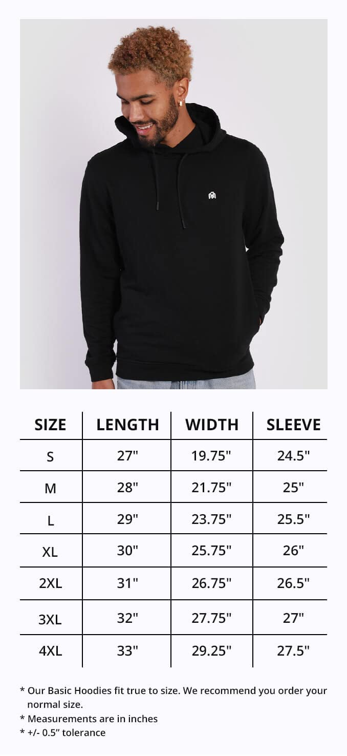 INTO THE AM Basic Pullover Hoodies for Men - Soft French Terry Fleece Athletic Slim Fit Hooded Sweatshirts (Black, Large)