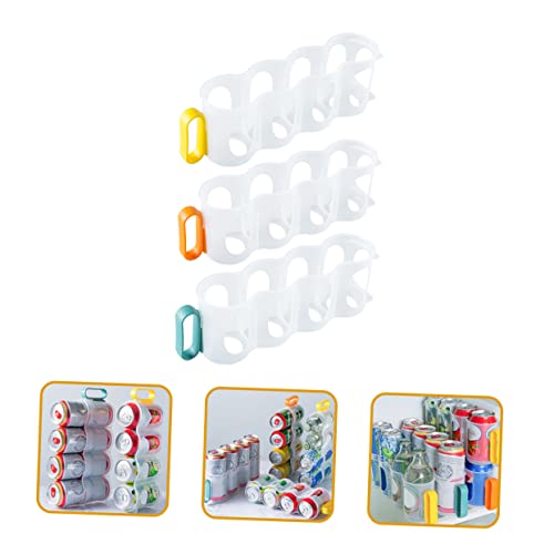 UPKOCH 3pcs Cans Organizer Food Storage Box Food Dispenser Beer Refrigerator Stackable Soda Can Holder Refrigerator Drink Rack Pantry Can Organizer Fridge Can Holder Soda Rack Soda Holder