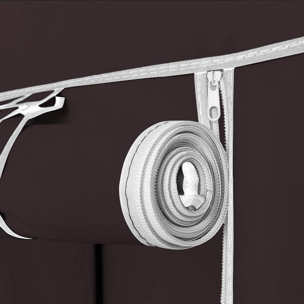 Knocbel 69" Tall Freestanding Closet Organzier Clothes Garment Rack with Storage Shelves & 2 Hanging Rods (Black)