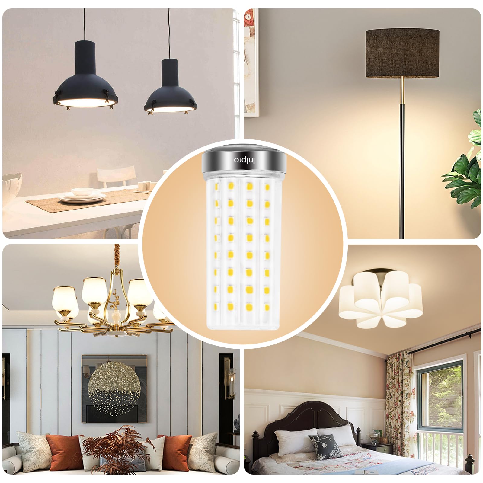 Intpro 40W LED Light Bulb 2 Pack 4500LM E26/E27 5000K Super Bright Light Lamp 85V~265V for Indoor Large Area, Garage barn Workshop Warehouse Factory Porch Backyard High Bay Street Outdoor
