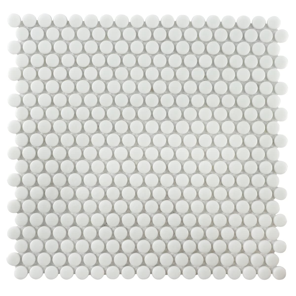 Marauder Penny Perla 4 in. x 0.24 in. Polished Glass Mosaic Floor and Wall Tile Sample