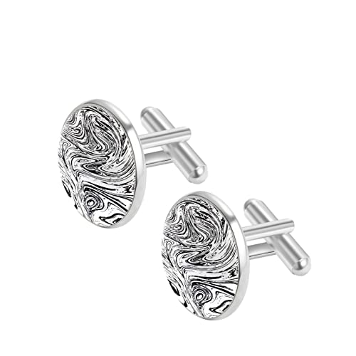 Marble Black White, Cufflinks and Studs Set for Tuxedo Shirts Business Wedding