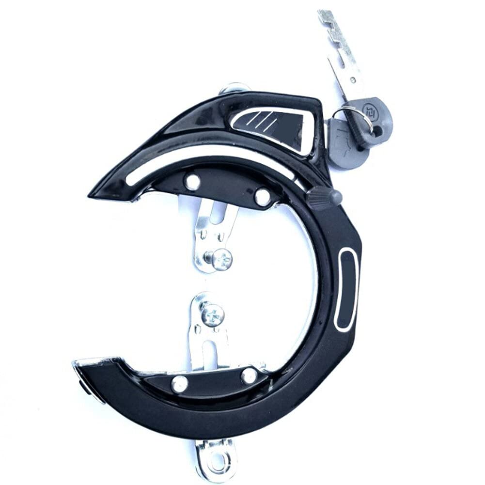 LMNUY u Lock for Bicycle Security Accessories Iron Rustproof Universal Bicycle Lock Practical Durable Riding Anti Theft Tool 2 Keys Horseshoe Shape Bike Lock (Color : Black)