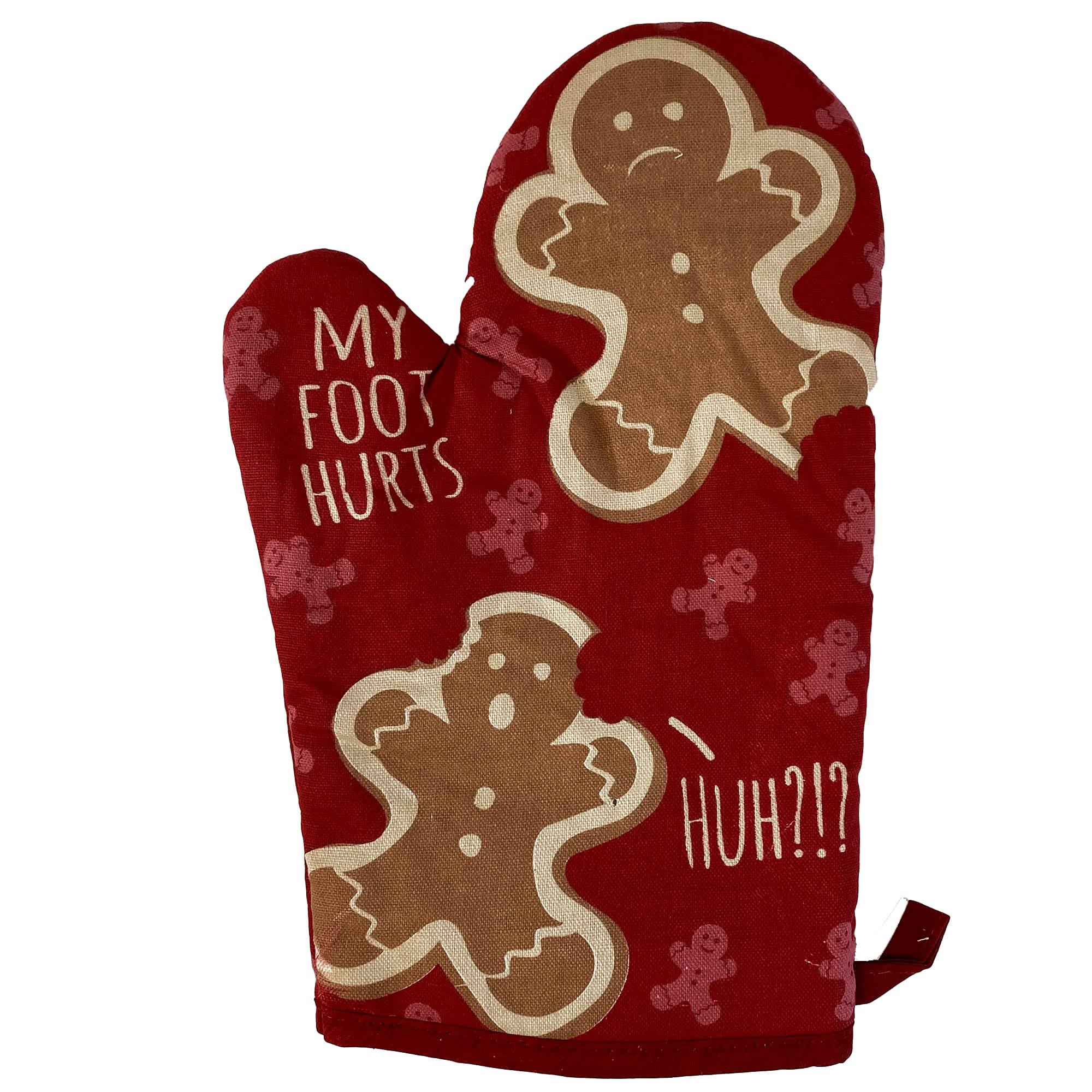 My Foot Hurts Oven Mitt Funny Christmas Eaten Gingerbread Cookies Novelty Kitchen Glove Funny Graphic Kitchenwear Christmas Funny Food Oven Mitt