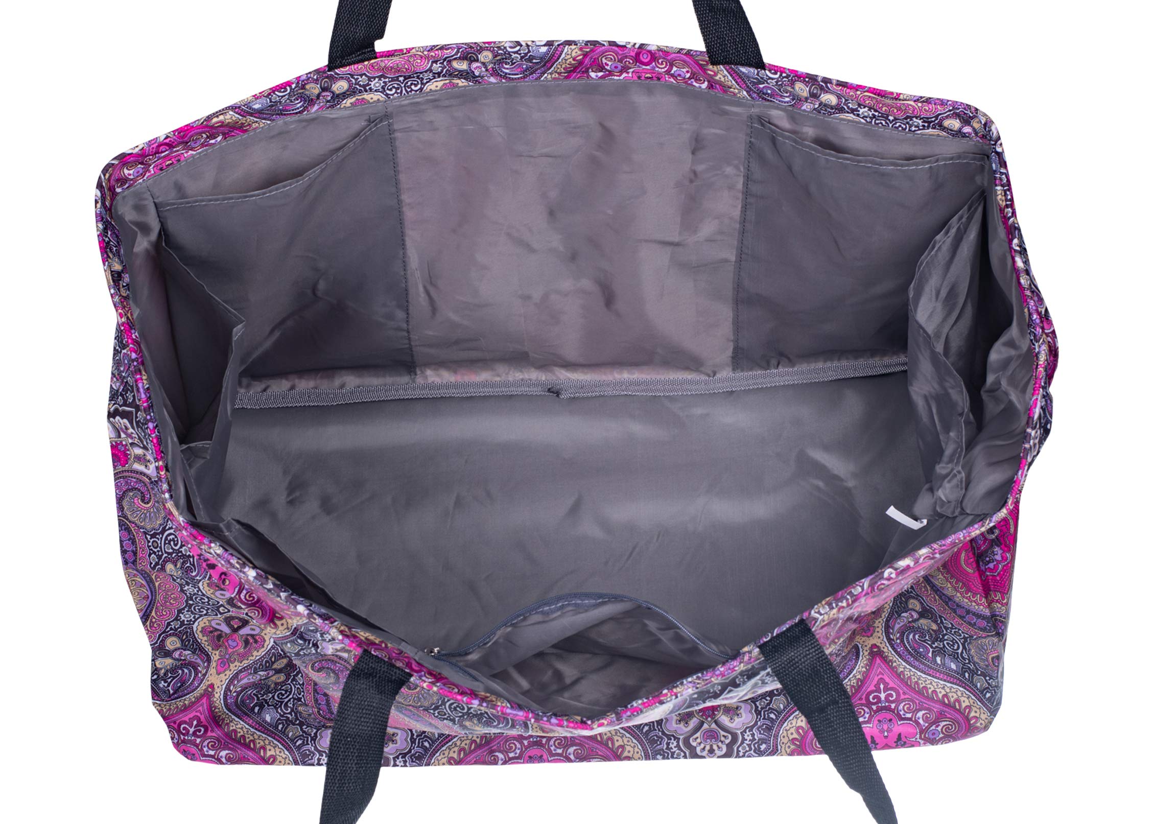 ICOBES Large Ultimate All Purpose Utility Retro Purple Paisley 21 x 14 Fabric Tote Bag