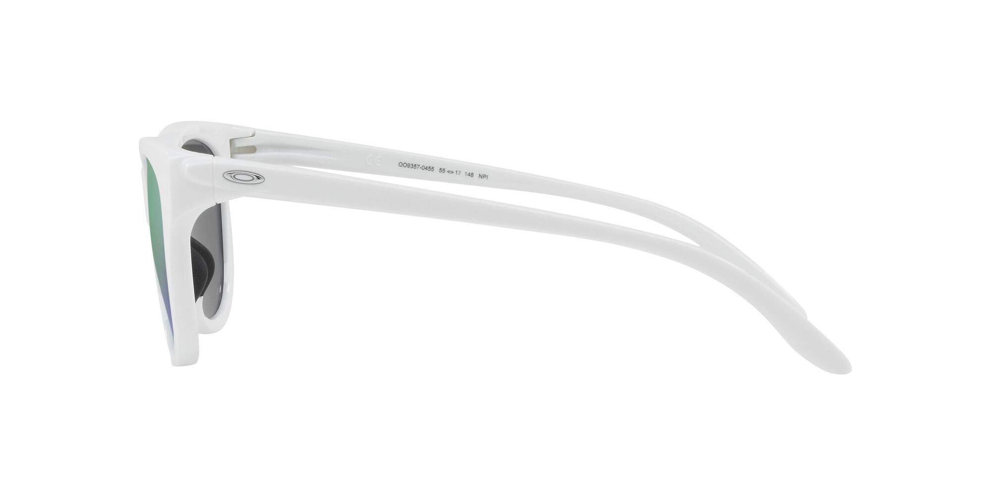 Oakley Women's OO9357 Hold Out Cateye Sunglasses, Polished White/Jade Iridium, 55 mm
