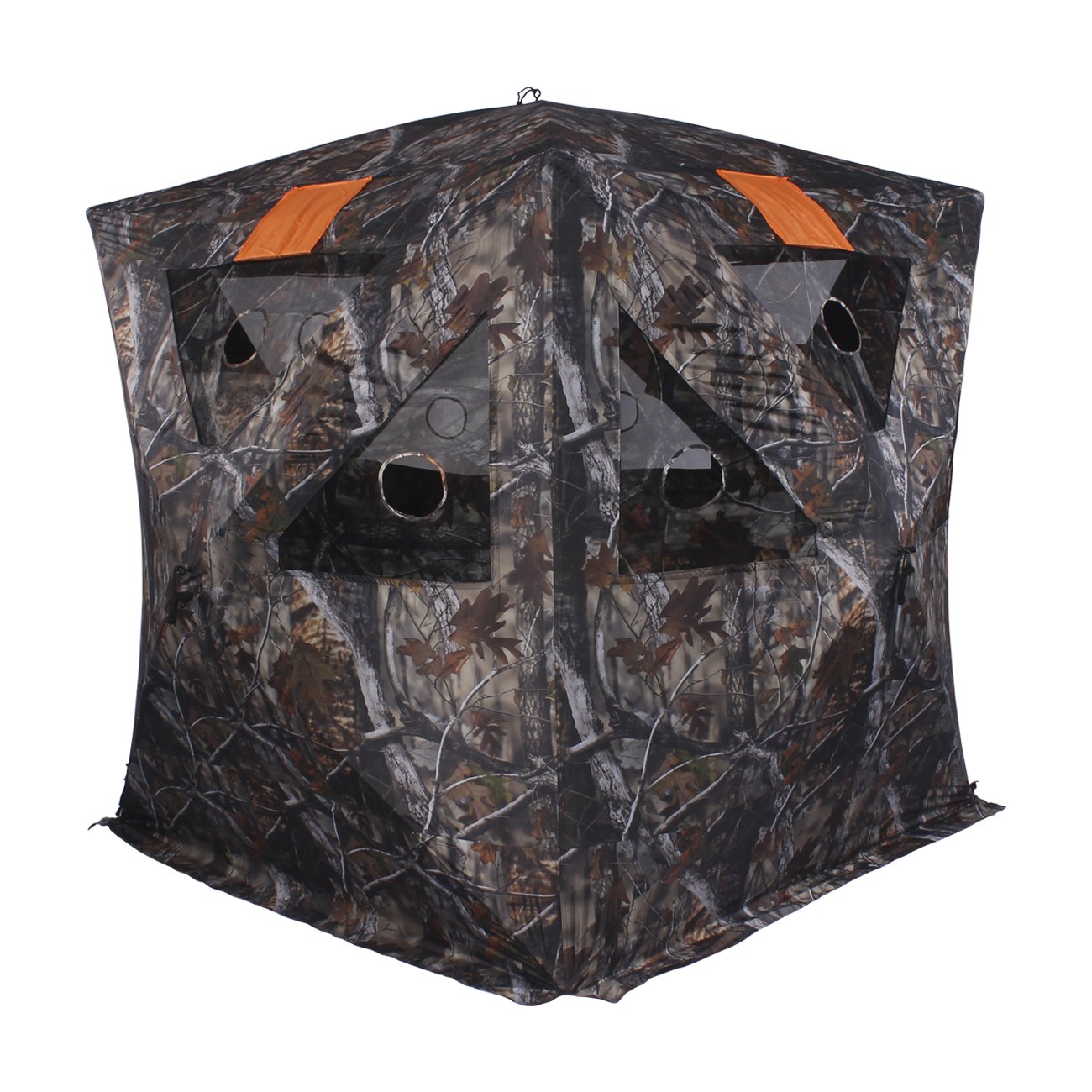J.M RUSK Camo Cabin 3 Person Hunting Blind Pop-Up Ground, Camouflage, 210D