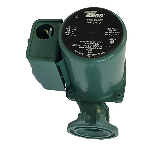 Taco 007 BF5-J Circulating Pump with Bronze Cartridge for longer life then standard 007-F5