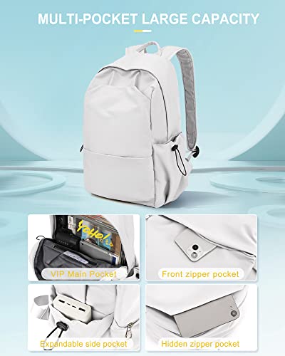 UPPACK Backpack For WomenAesthetic White Backpack For Men Lightweight Gym Backpack Casual Daypack Laptop Backpack College
