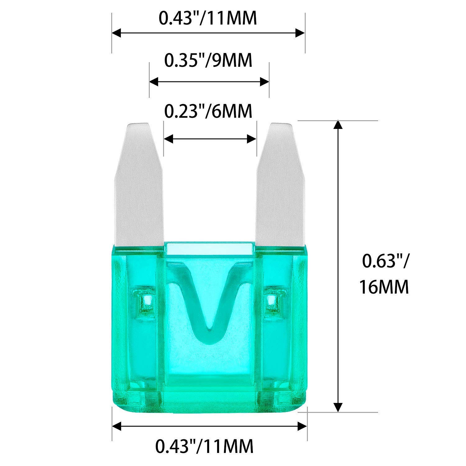 Kodobo 100 Pack Auto Fuses 30 AMP APM/ATM 32V Mini Blade Style Fuses 30A Short Circuit Protection Car Fuse - 100Pack