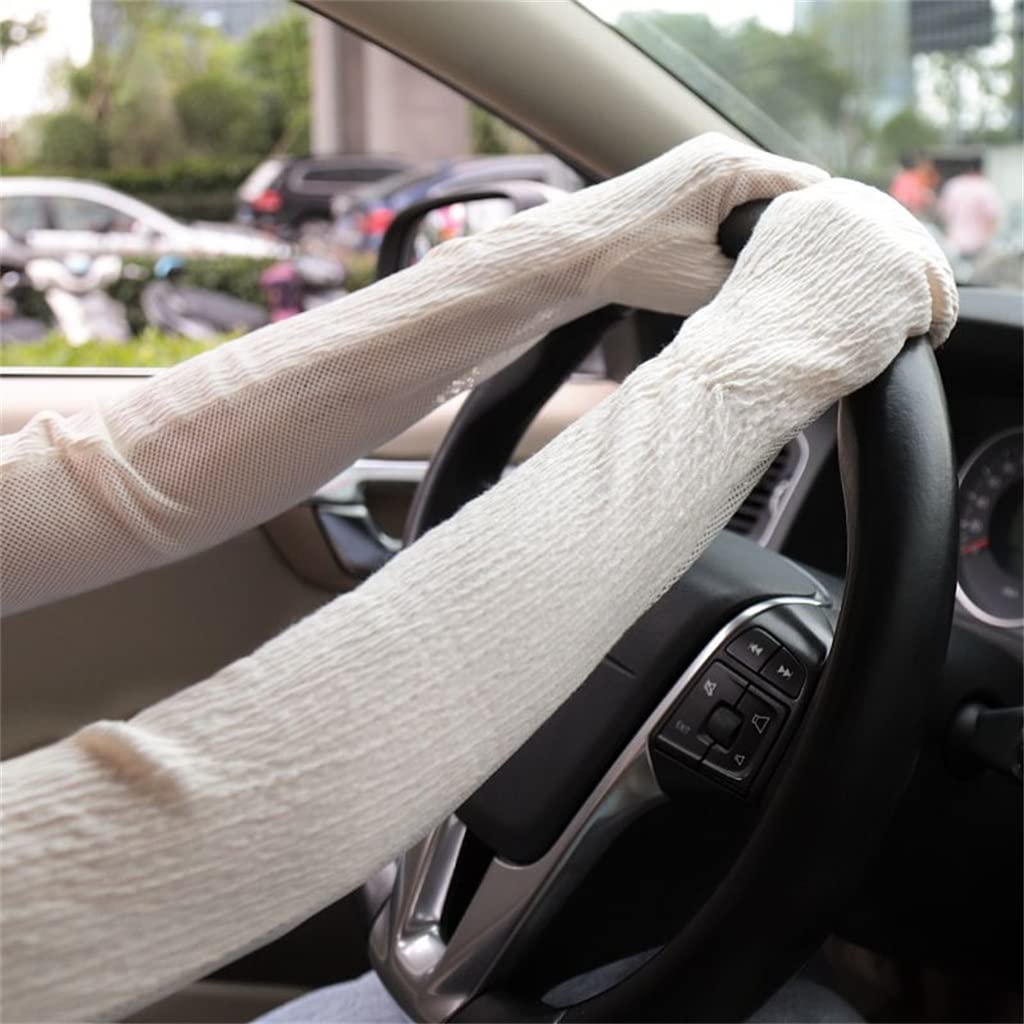 Mid-Length Half-Finger Gloves Summer Women's Driving and Cycling Cotton Arm Sleeves Sleeves Sunshade Thin (Color : A, Size : 52 * 22 * 19cm)