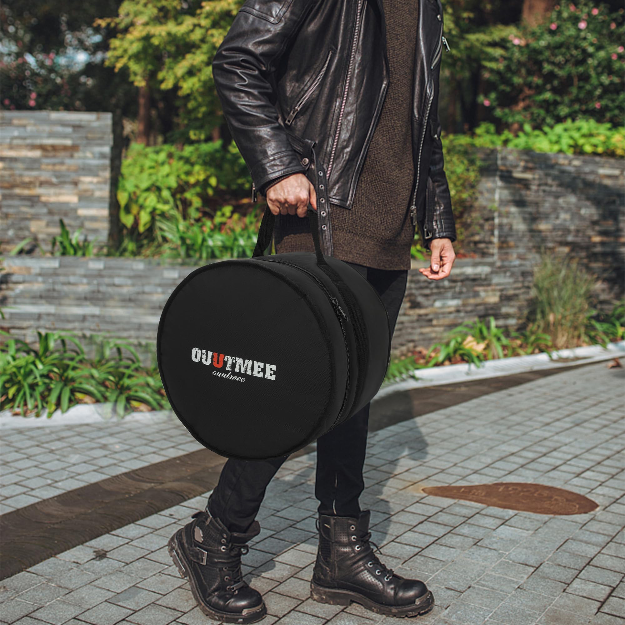 OUUTMEE Bass Drum Bag For Snare Drum 14"x8", 10mm Thick Padded Travel Drum Case