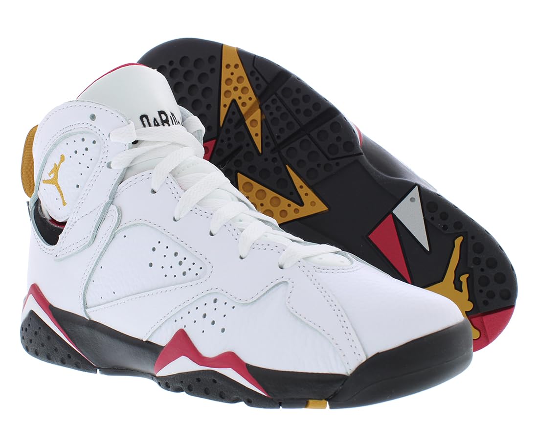 Jordan Air 7 Retro BG (Big Kid) White/Black/Cardinal Red/Chutney 5.5 Big Kid M