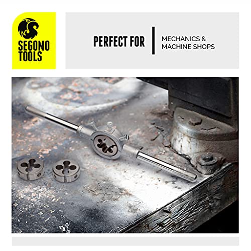 Segomo Tools 110 Piece Hardened Alloy Steel SAE Tap And Die Threading Tool Set With Storage Case | SAE Tap and Die Set | Rethreading Kit | Tap Set | Tap and Die Kit - TD110SAE
