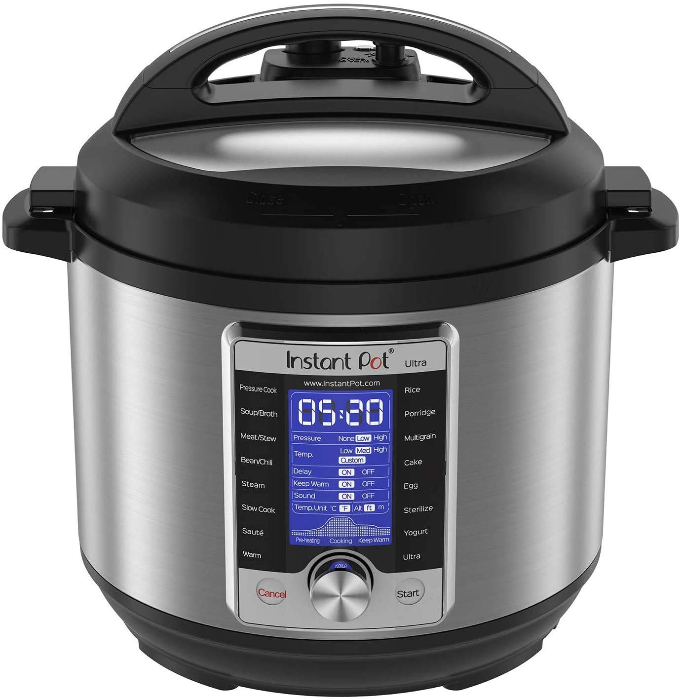 Instant Pot Ultra 80 Ultra 8 Qt 10-in-1 Multi- Use Programmable Pressure Cooker, Slow / Rice Cooker, Yogurt / Cake Maker, Egg Cooker, Sauté, and more, Stainless Steel/Black