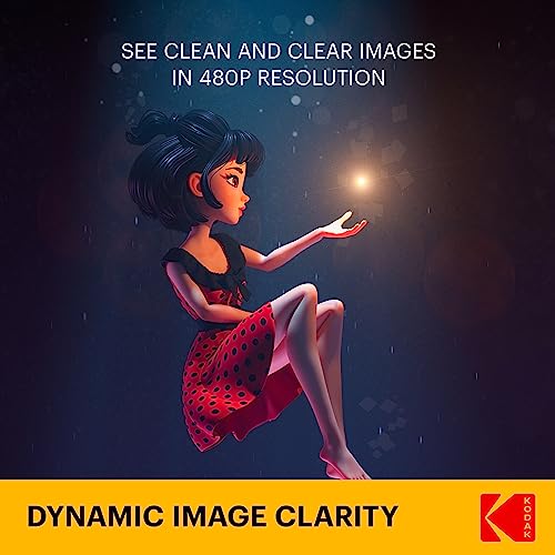 KODAK FLIK X1 Mini Pico Projector | Portable Compact 100β Projector with Remote Control & 2W Speakers Plays Movies, TV Shows & Games | Compatible with HDMI, USB, AV, Smartphone, Firestick Black