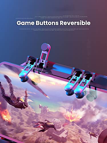 TEESSO PUBG Gaming Controller, Gaming Triggers, Mobile Phone Cooler, 6 Fingers Shooting Triggers with Cooling fan, Semiconductor Radiators, Joystick for iPhone,compatible with Call of Duty, Fortnite
